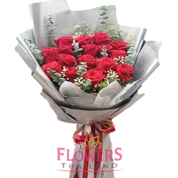 Forgive Me (15 Red Roses) - Flower Delivery Thailand (Bangkok, Pattaya ...