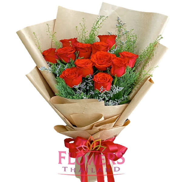 I Love You (12 Red Roses) - Flower Delivery Thailand (Bangkok, Pattaya ...